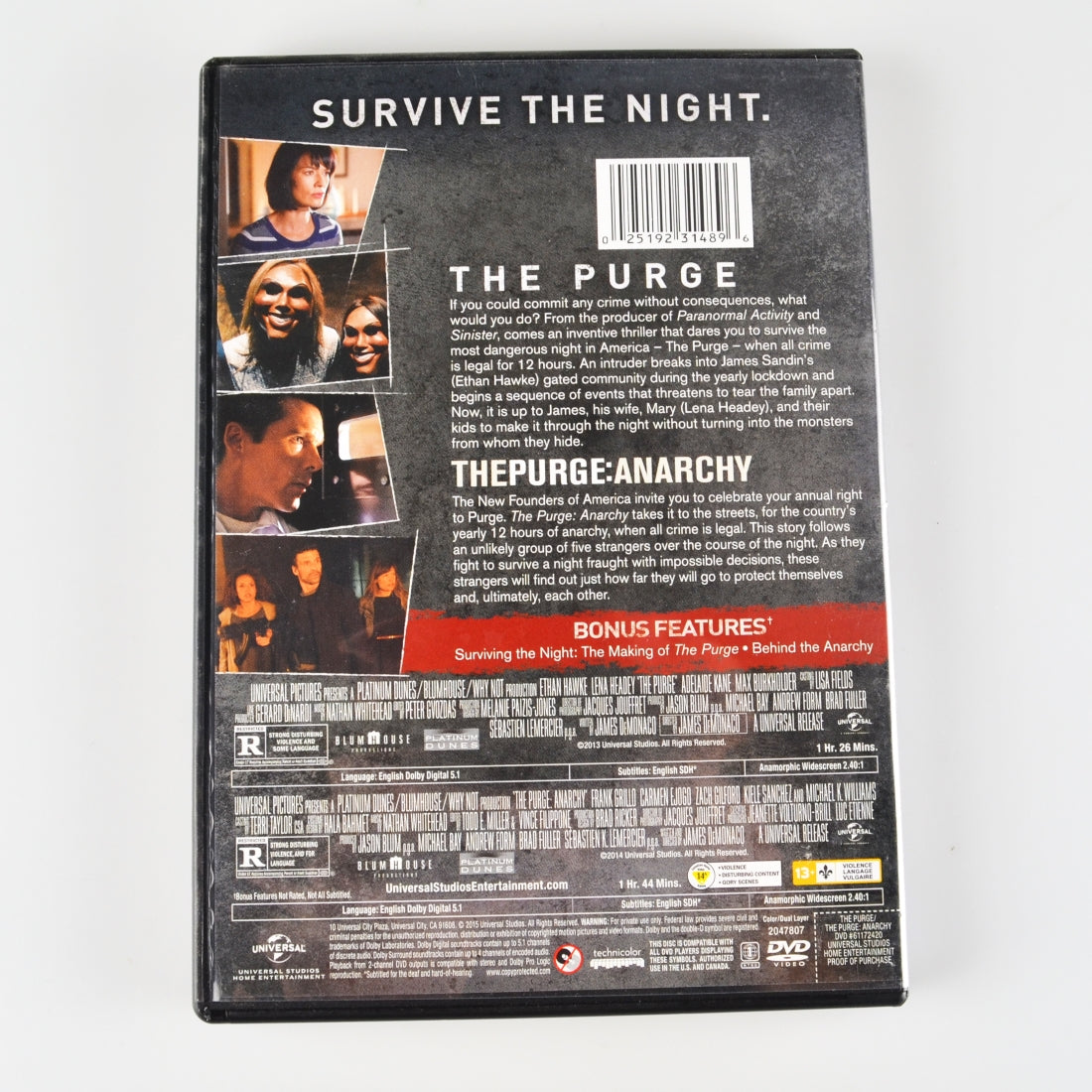 The Purge Anarchy Dvd Cover Frank Grillo Bluebook The Purge