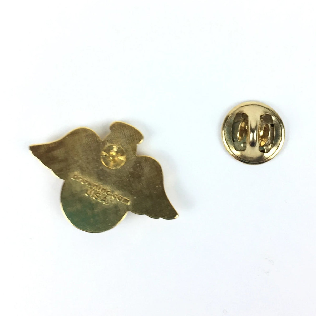 Guardian Angel Lapel Pin - 2 Swarovski Crystals - Blue – Rusty Gold Resale
