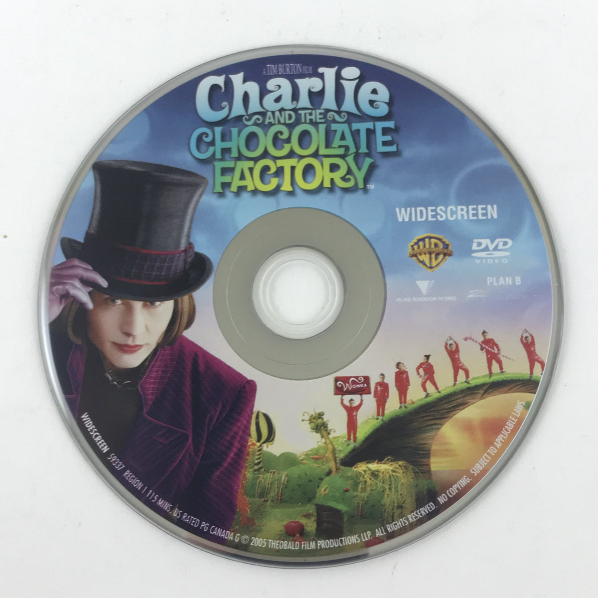 Charlie And The Chocolate Factory (DVD, Widescreen) Johnny Depp - DISC ...